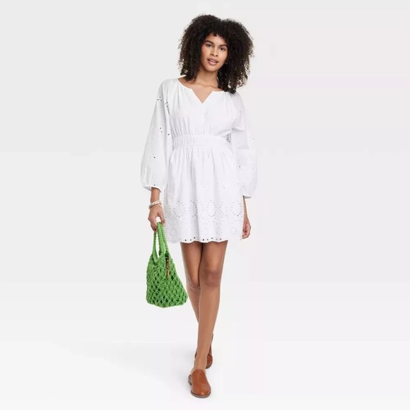 Universal Thread | Dresses | Universal Thread White Floral Eyelet ...